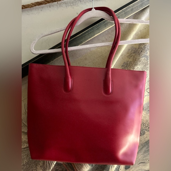 Furla | Bags | Furla Red Leather Tote Bag Made In Italy | Poshmark